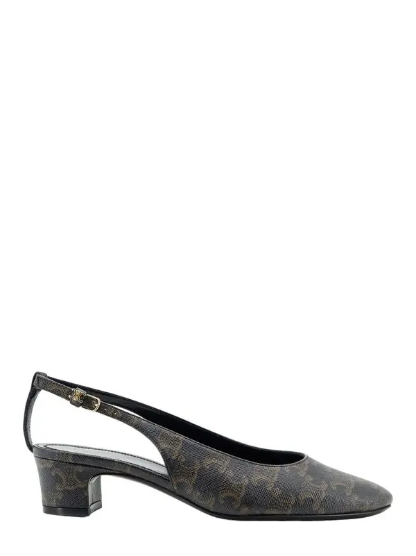 Celine Triomphe Coated Canvas Slingback Pumps - Multicolor