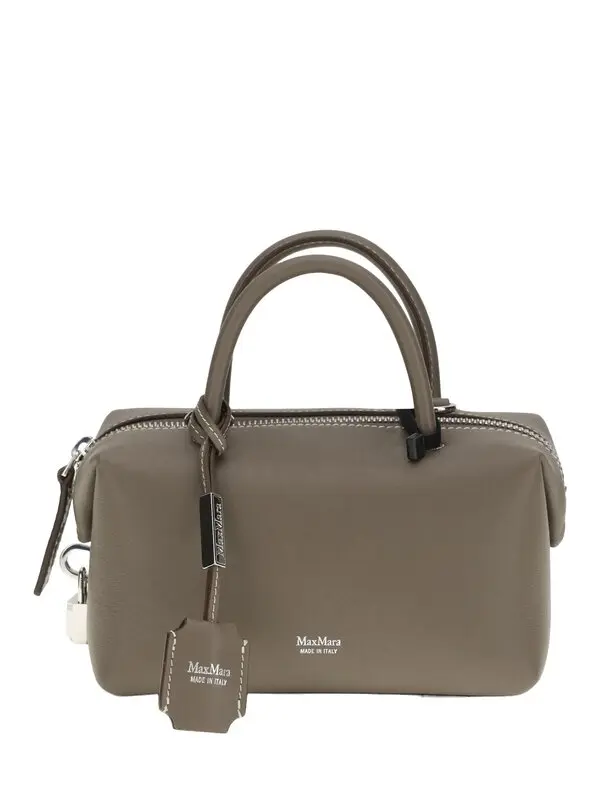 Max Mara Holdalls Leather Handbag - Gray