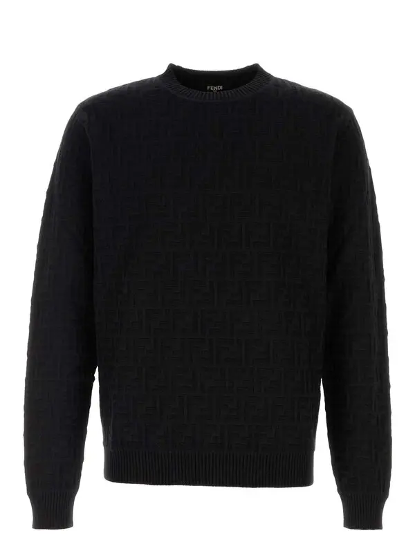Fendi Embroidered Cotton Sweater - Black