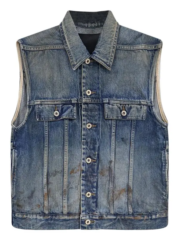 Rick Owens Sleeveless Denim Trucker Jacket - Multicolor