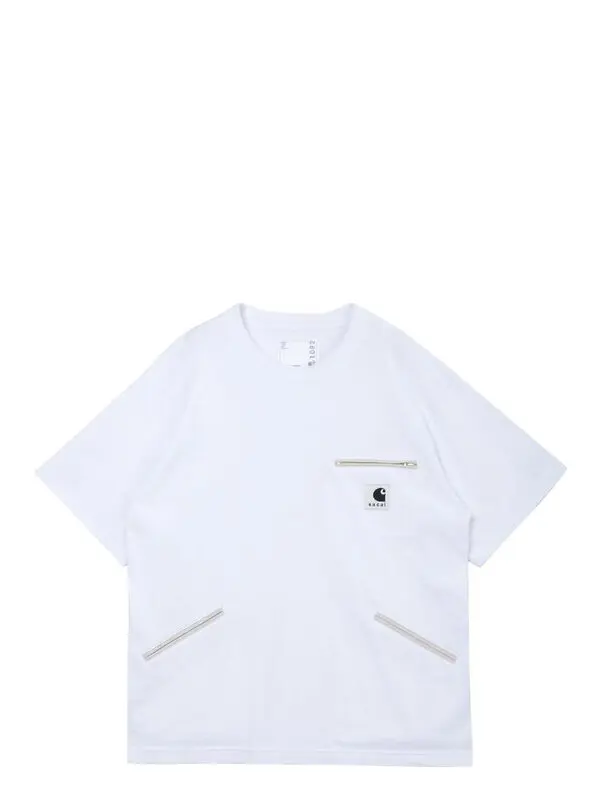 SACAI X CARHARTT Cotton Logo Patch T-shirt - White