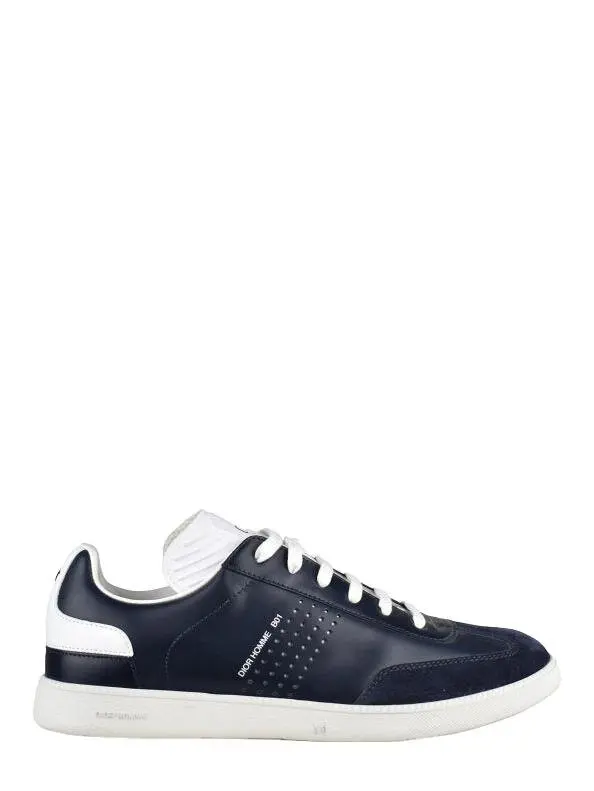 Dior Leather Sneakers With White Accents - Blue