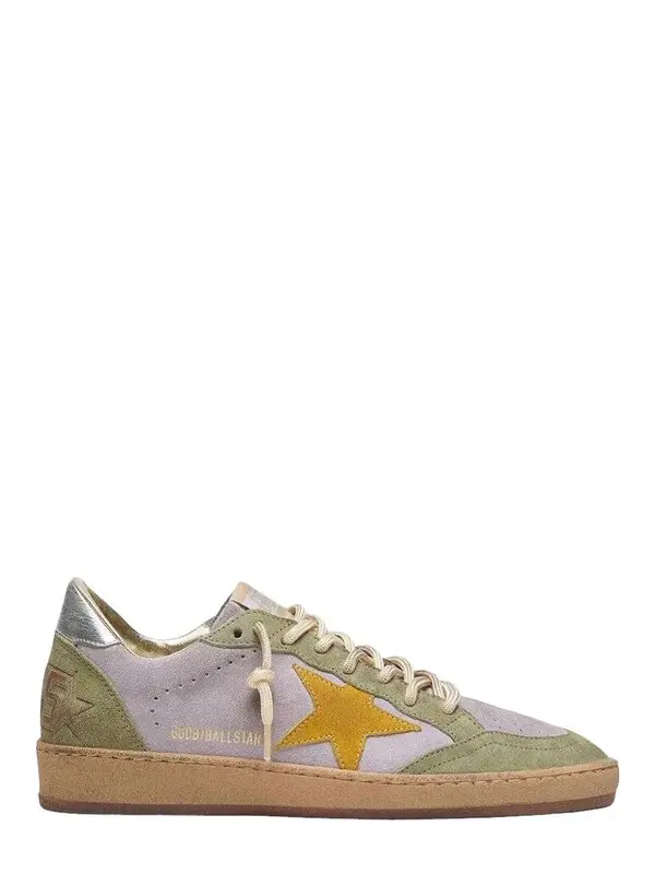 GOLDEN GOOSE Ball Star Suede Sneakers With Laminated Leather Heel Tab - Multicolor