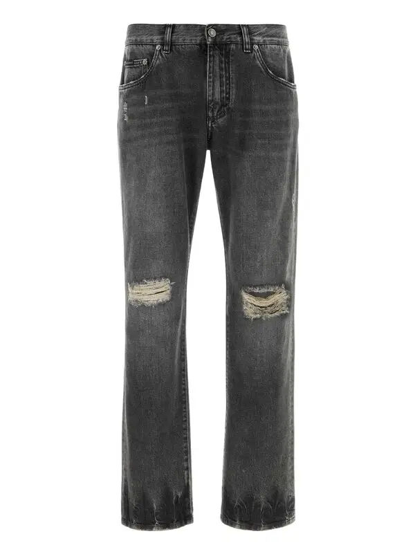 Dolce & Gabbana Distressed Denim Jeans - Black