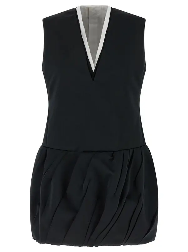 JIL SANDER 240' Technical Duchesse Mini Dress - Black