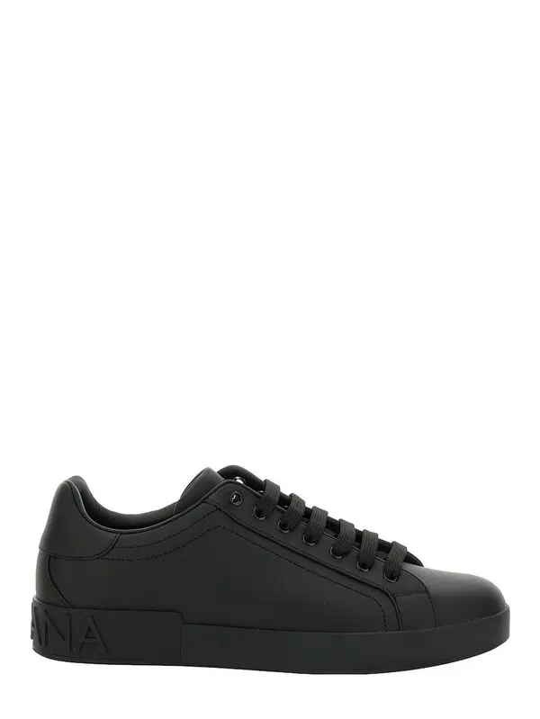 Dolce & Gabbana Portofino" Low Top Sneakers With Logo Detail - Black