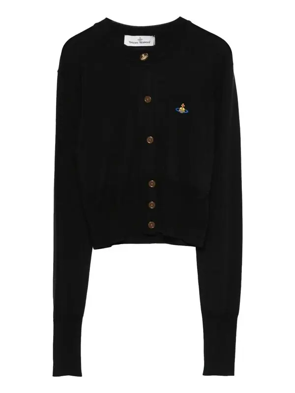VIVIENNE WESTWOOD Bea Silk Blend Cropped Cardigan - Black
