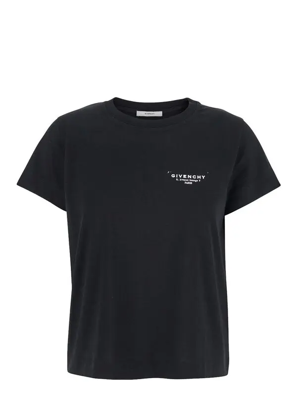 Givenchy Cotton Crewneck T-shirt With Logo Detailing - Black