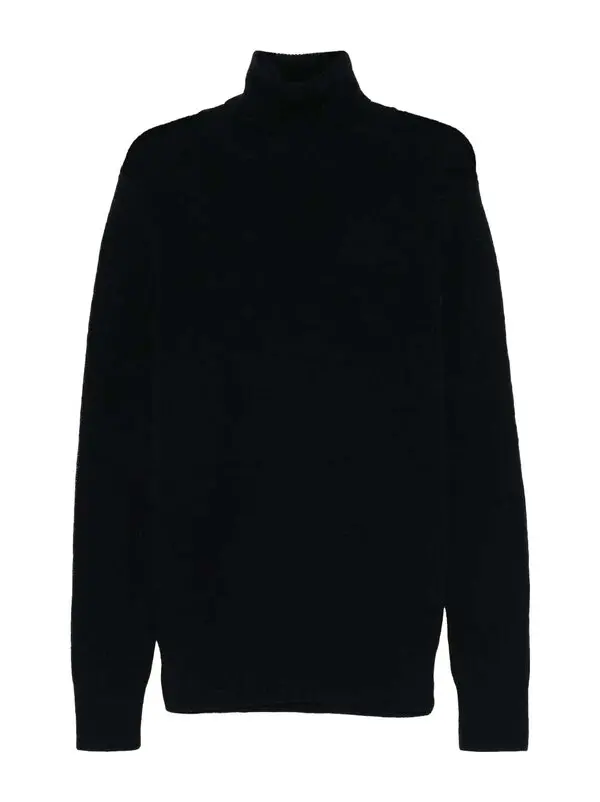 Dries Van Noten Macro 2707 M.k.t. Neck Wool Sweater - Black
