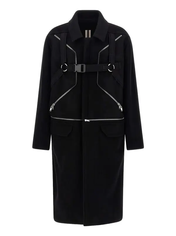 Rick Owens Blixa Jumbo Mac Zip-up Coat - Black