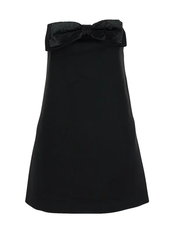 SELF-PORTRAIT Sleeveless Mini Dress With Oversize Beaded Bow - Multicolor