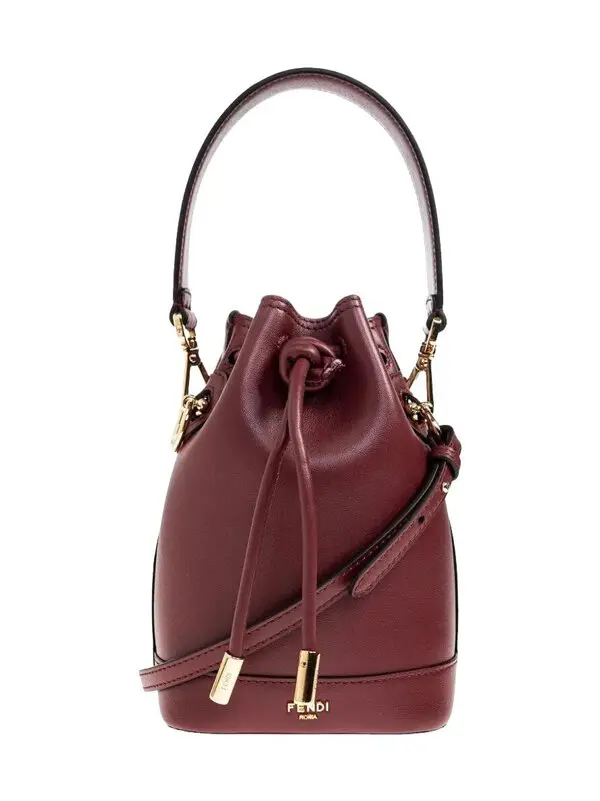 Fendi Mon Tresor Leather Mini Bucket Bag - Red