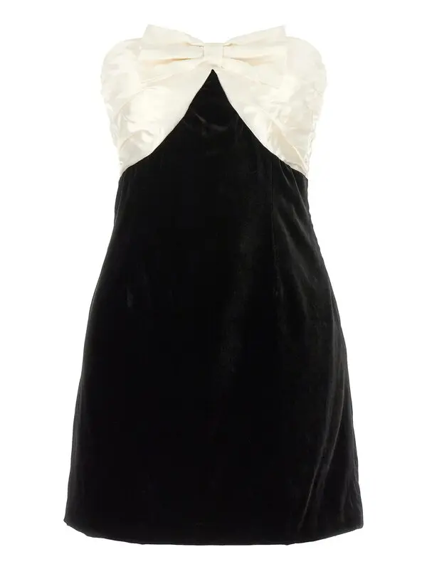 Alessandra Rich Bow Detail Off-the-shoulder Short Dress - Multicolor