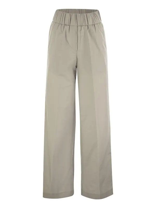 Peserico Lightweight Technical Cotton Canvas Trousers - Gray
