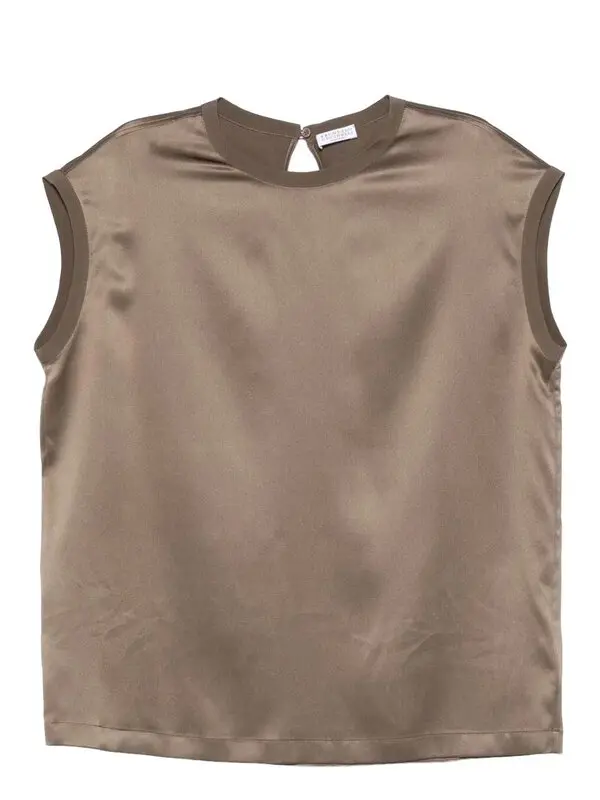 Brunello Cucinelli Sleeveless Silk Top - Multicolor