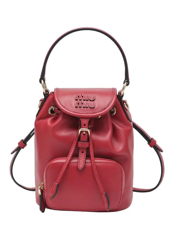 Miu Miu Small Leather Backpack - Red