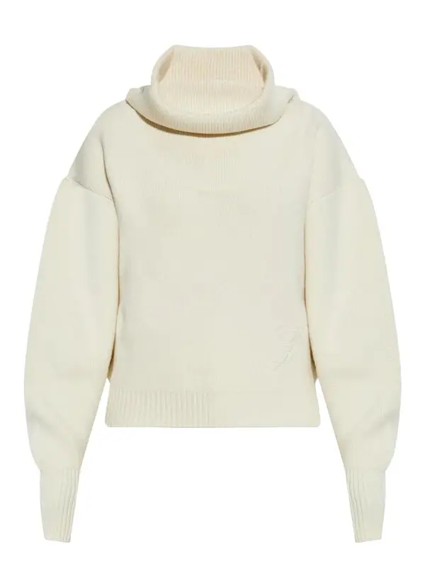 Jacquemus Embroidered Turtleneck Wool And Cashmere Sweater - White