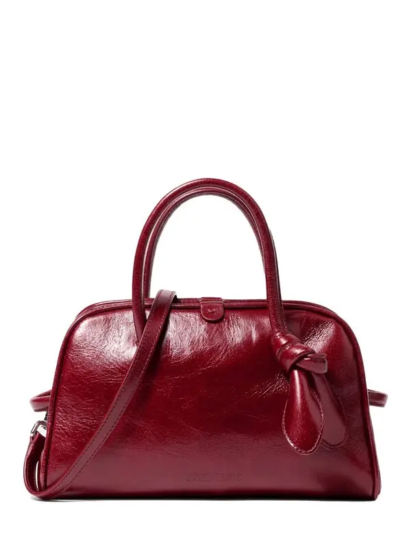 Jacquemus Le Petit Turismo Glossy Cow Leather Mini Bowling Bag With Bow Detail - Multicolor
