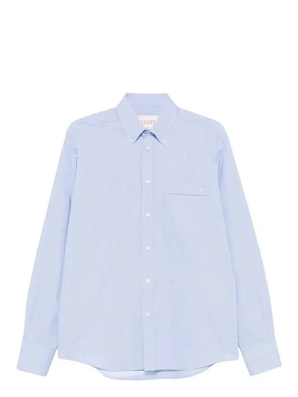Valentino Garavani Vlogo Signature` Long Sleeve Oxford Shirt - Multicolor