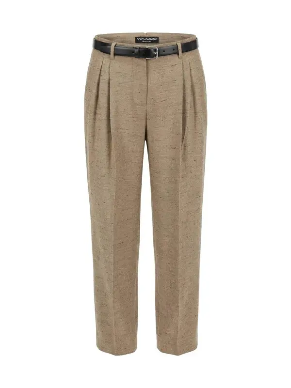 Dolce & Gabbana Viscose Belted Pants - Multicolor