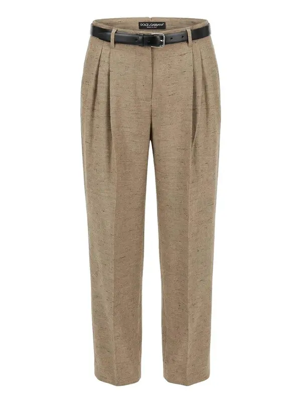Dolce & Gabbana Viscose Belted Pants - Multicolor