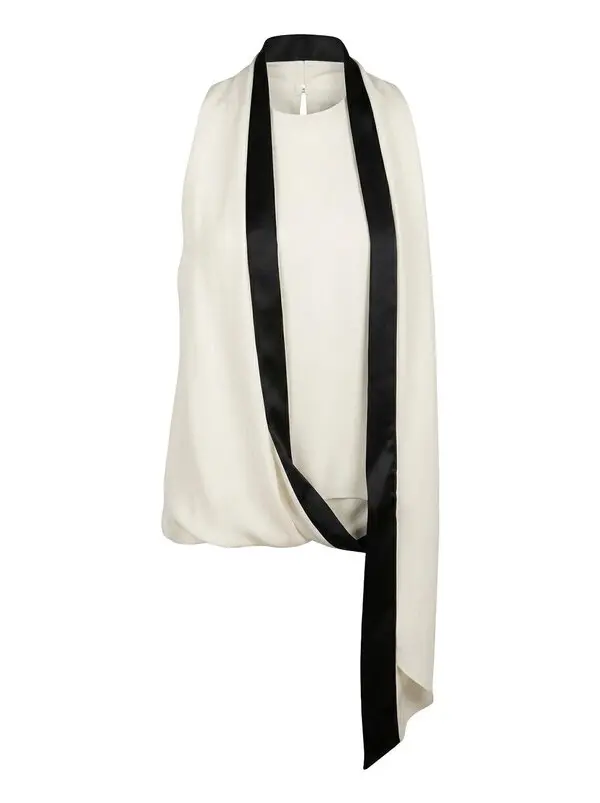 Alberta Ferretti Sleeveless Top With Draped Front - Multicolor