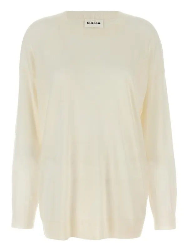 P.a.r.o.s.h Crewneck Long Sleeve Sweater - White