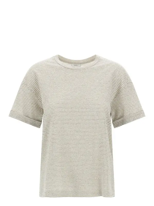 Peserico Lamé Striped T-shirt - Cream
