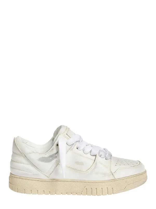 1989 STUDIO Vintage Effect Leather Low Top Sneakers - White