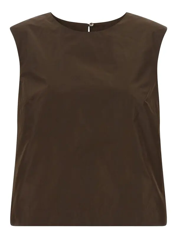P.a.r.o.s.h Taffeta Top With Teardrop Cut-out Detail - Brown