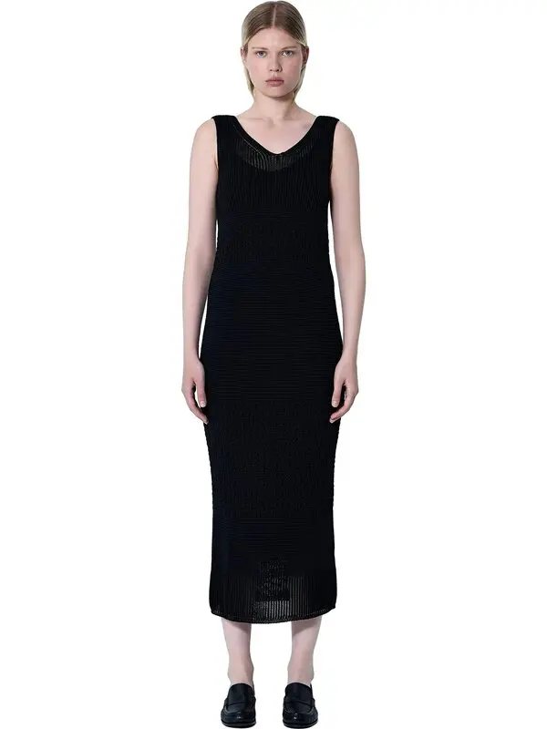 Max Mara Valois Crochet Midi Dress - Black