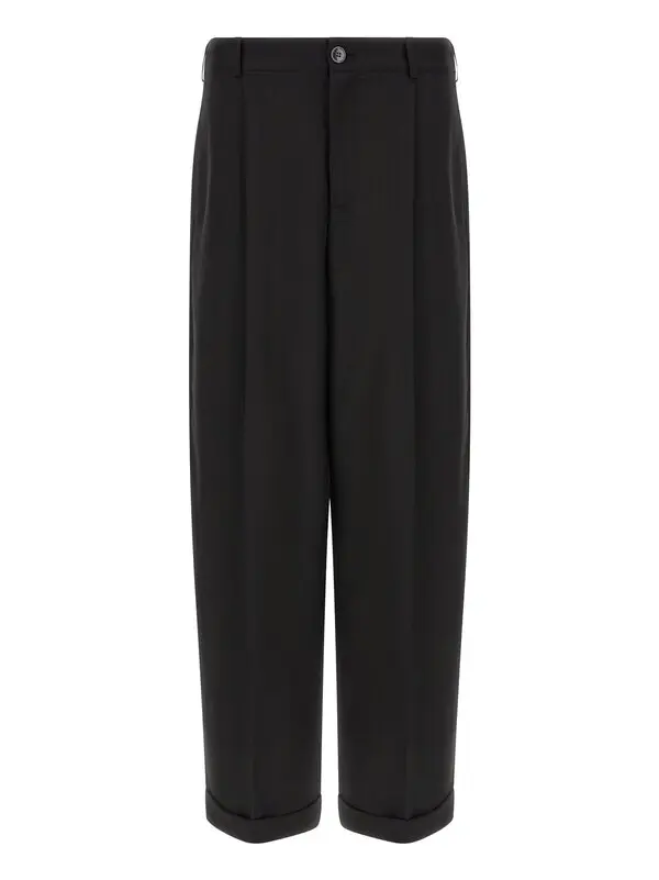 Marni Cool Wool High Waist Wide Leg Trousers - Black