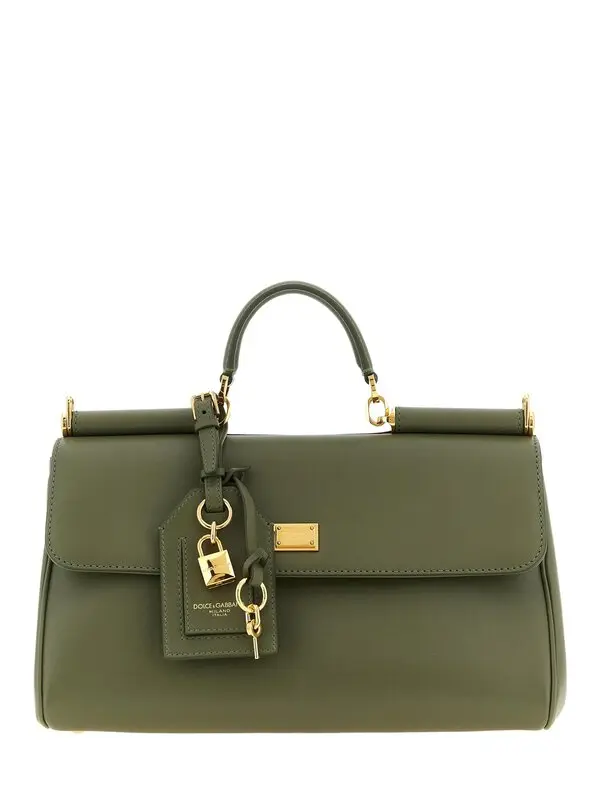 Dolce & Gabbana My Sicily' Medium Handbag In Plongé Calf Leather - Green