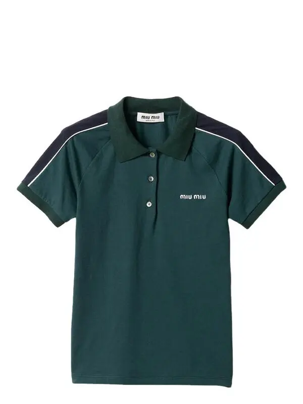 Miu Miu Cotton Polo Shirt - Green