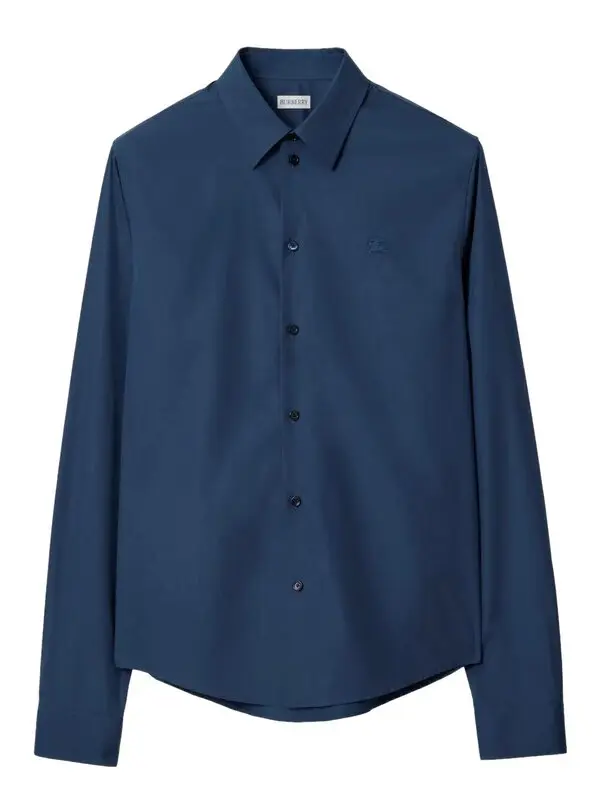 Burberry Regular Fit Cotton Popeline Shirt - Blue