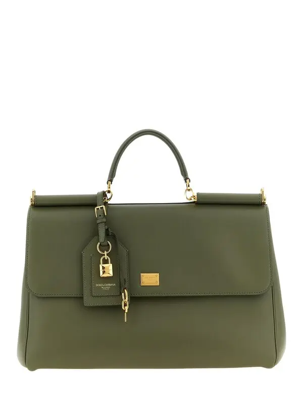 Dolce & Gabbana My Sicily' Maxi Handbag In Plongé Calf Leather - Green