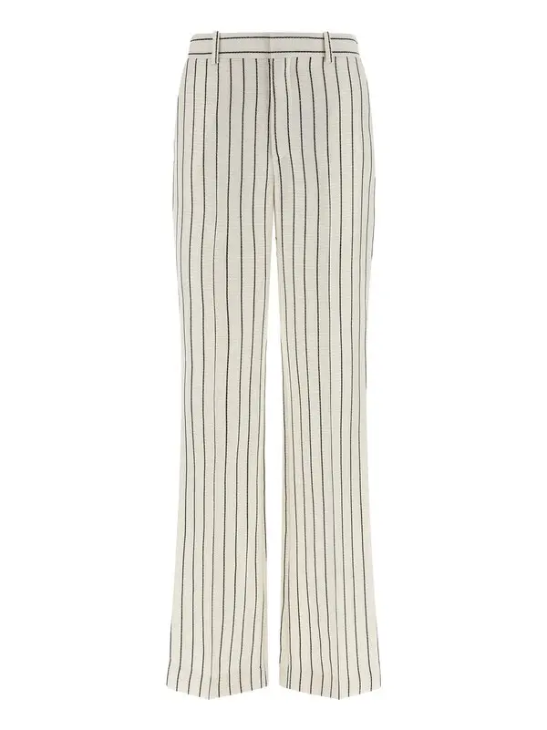 Balmain Striped Trousers - White
