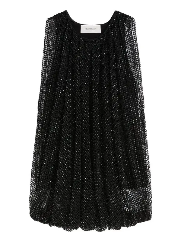 Sportmax Embellished Mesh Top - Black