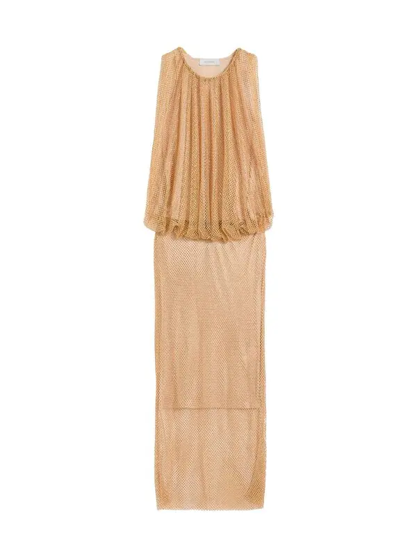 Sportmax Metallic Mesh Dress - Silver