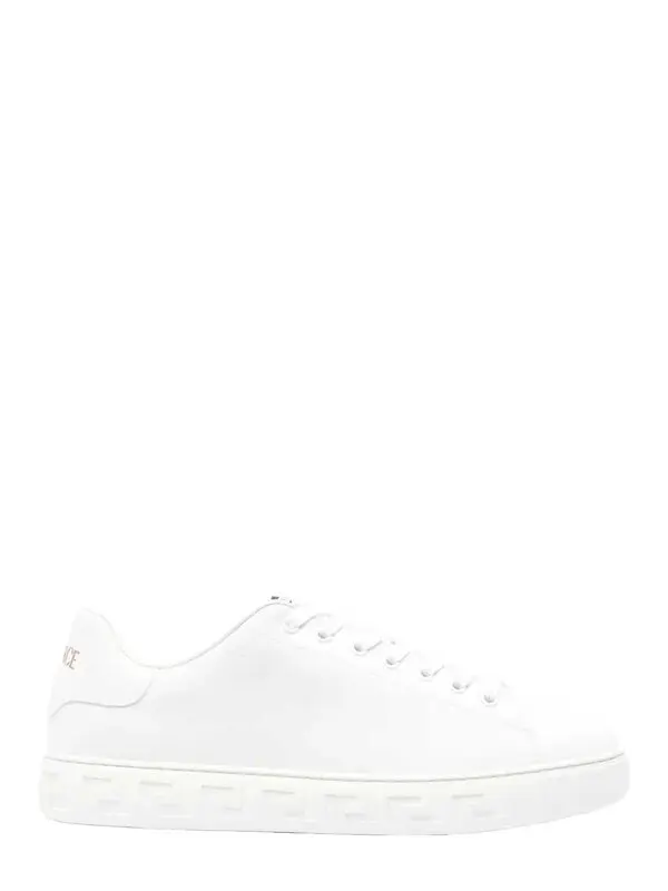 Versace Greca Sneakers In Faux Leather - White