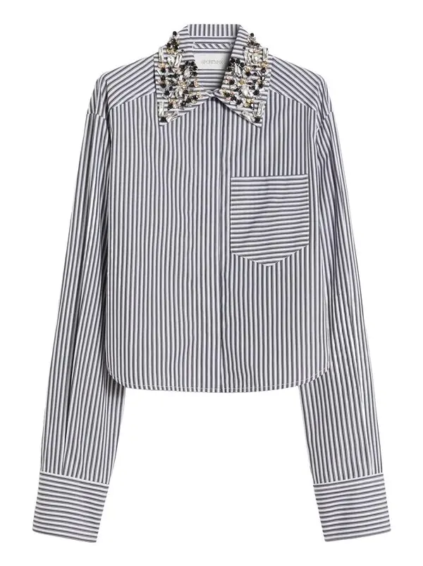 Sportmax Embellished Striped Cotton Shirt - Multicolor