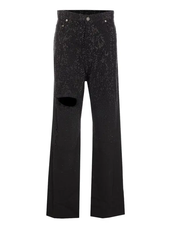 GOLDEN GOOSE Embellished Flare Jeans With Cut-out Detail - Black