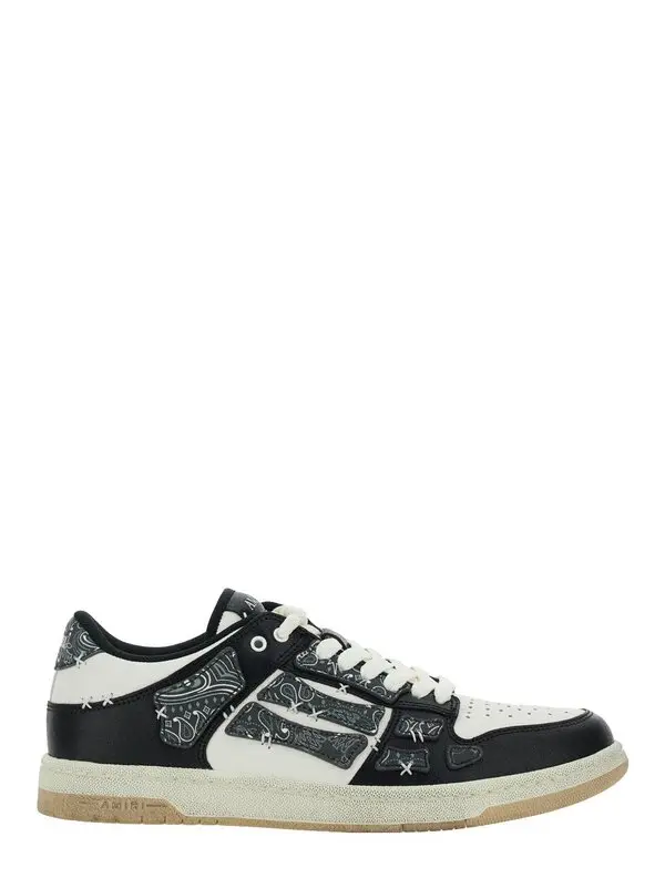 Amiri Leather Low Top Sneakers With Logo Detailing - Multicolor