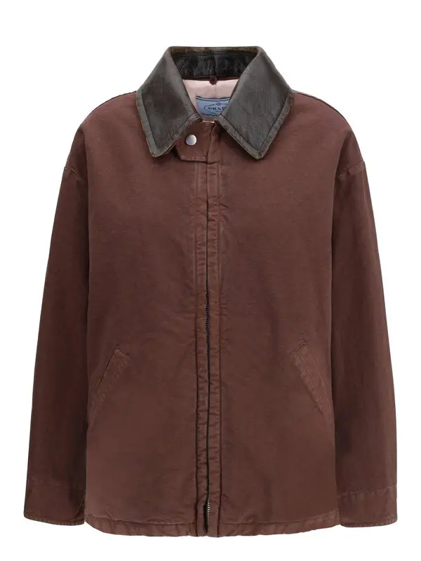 Prada Canvas Peacoat - Brown