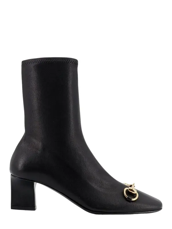 Gucci Signora Leather Boots With Horsebit Detail - Black
