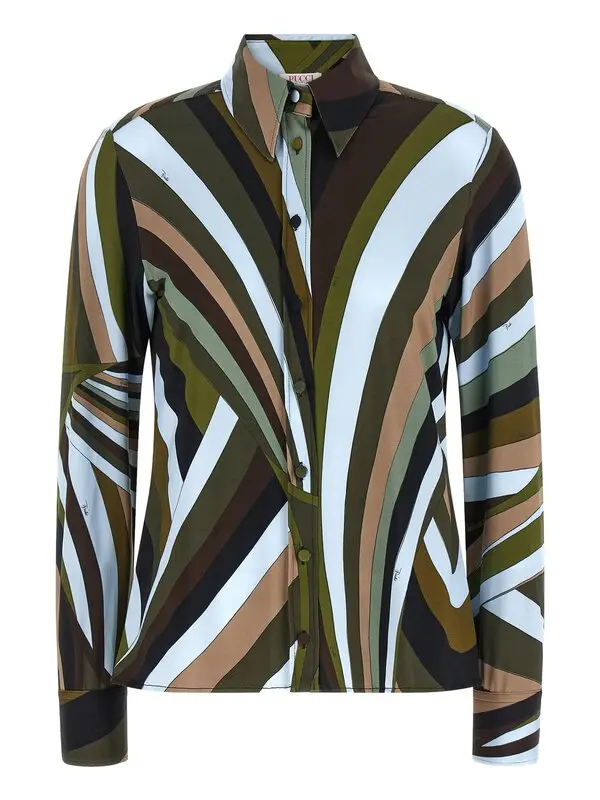 Emilio Pucci Iride' Print Stretch Viscose Shirt - Multicolor