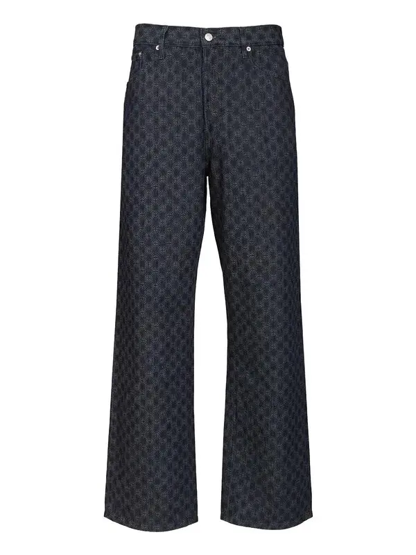 Dries Van Noten Wide-leg Floral Motif Jeans - Blue