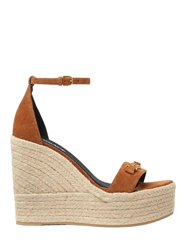 Versace Medusa '95 Espadrille Wedge Sandals - Brown