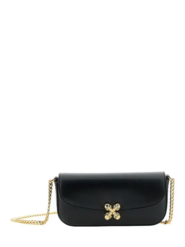 Alexander McQueen Leather Crossbody Bag With Chain-link Strap - Multicolor
