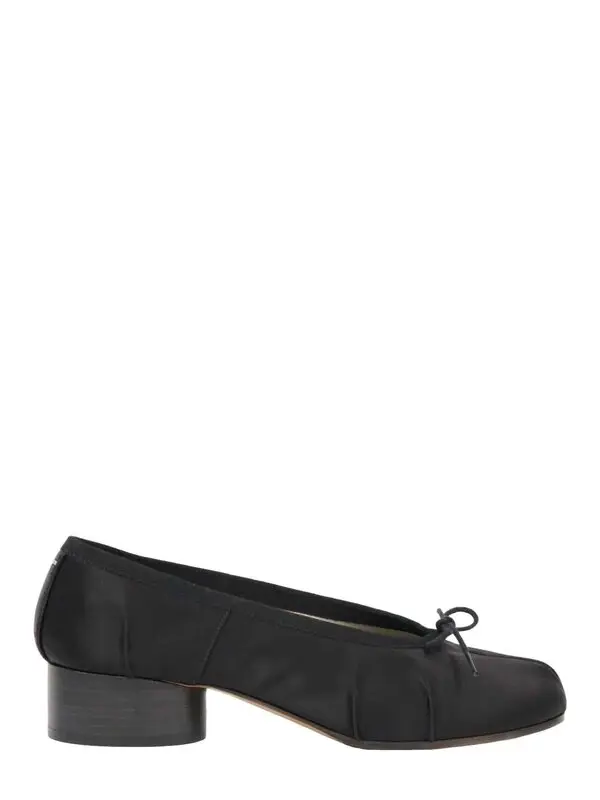 MAISON MARGIELA Satin Tabi Ballet Flats With Block Heel - Black